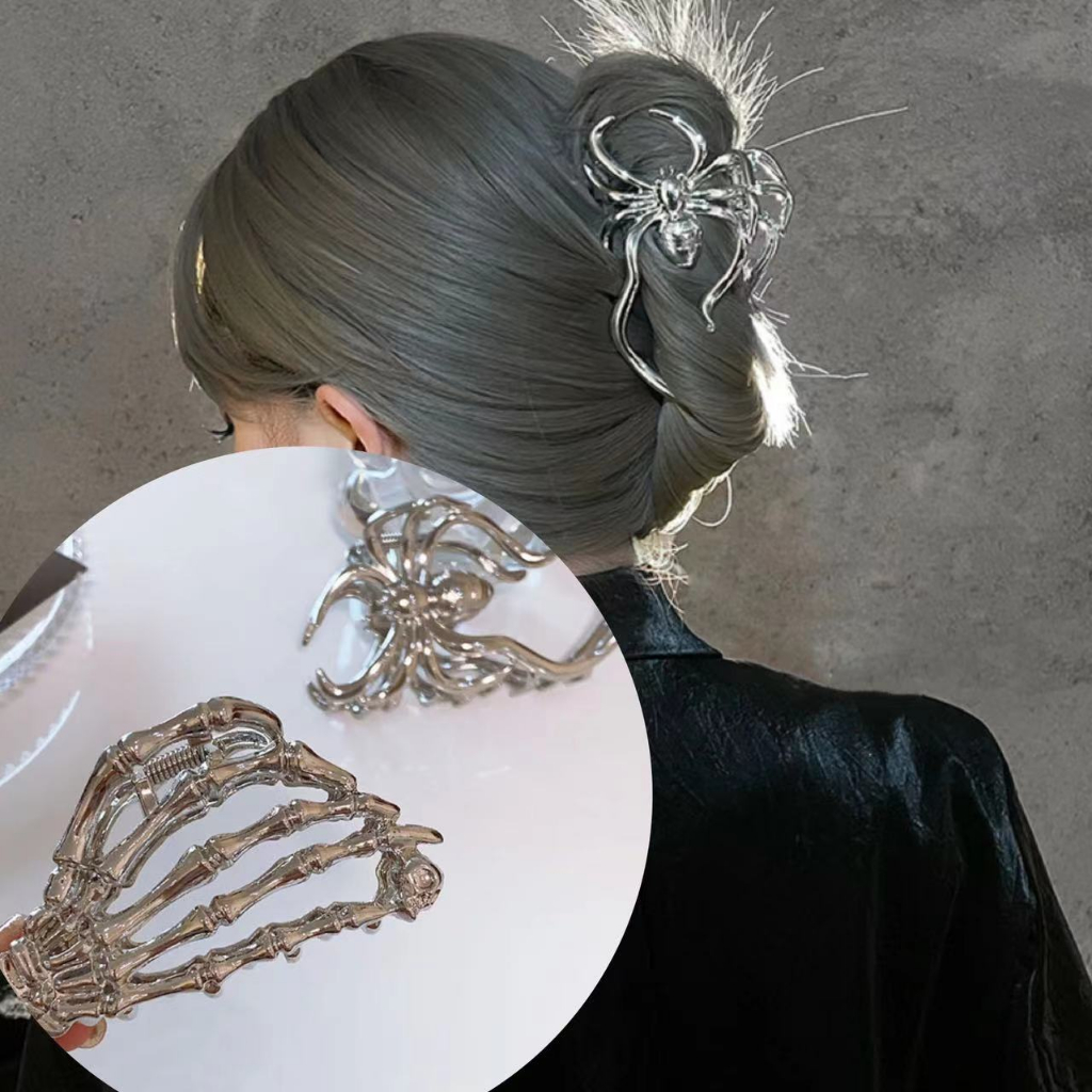 European American Skull Claw Metal Hair Clip Niche Design Back Head ...