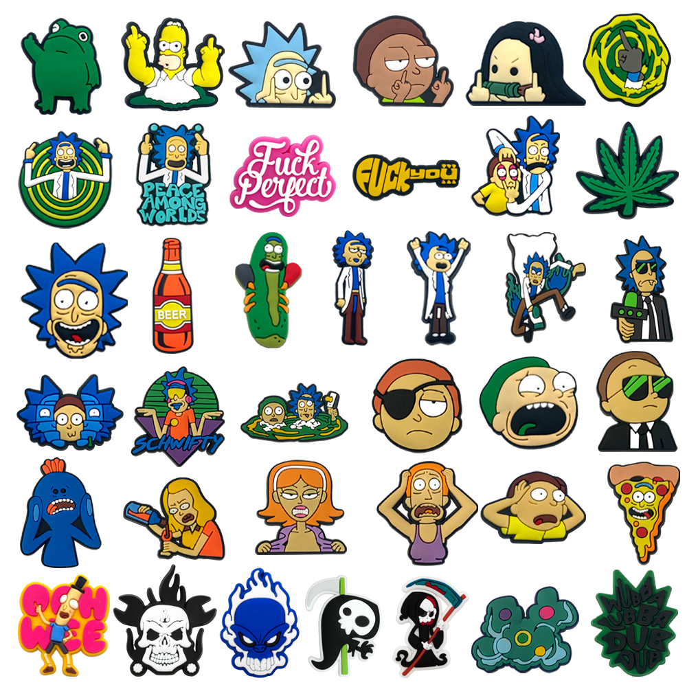 Jibbit For Croc Shoe Charms 38 Style of Decorations Middle Finger PVC ...