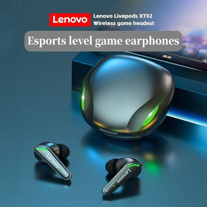 Lenovo Original XT92 TWS Gaming Bluetooth Earphone Bluetooth 5.1 Low Latency Wireless Headset ...