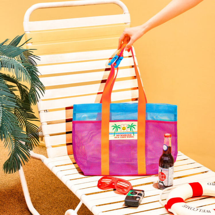 Large Capacity Mesh Beach Bag Travel Bag Swimming Bag Toy Storage ...