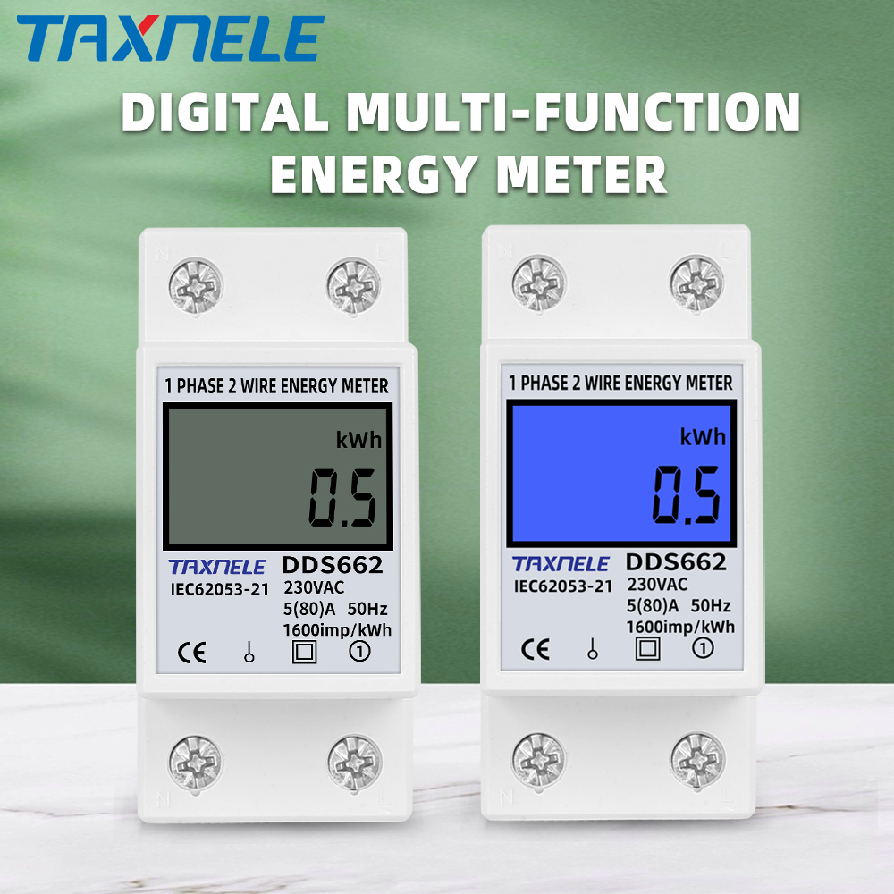 DDS662 Single Phase Two Wire LCD Digital Display Wattmeter Power ...