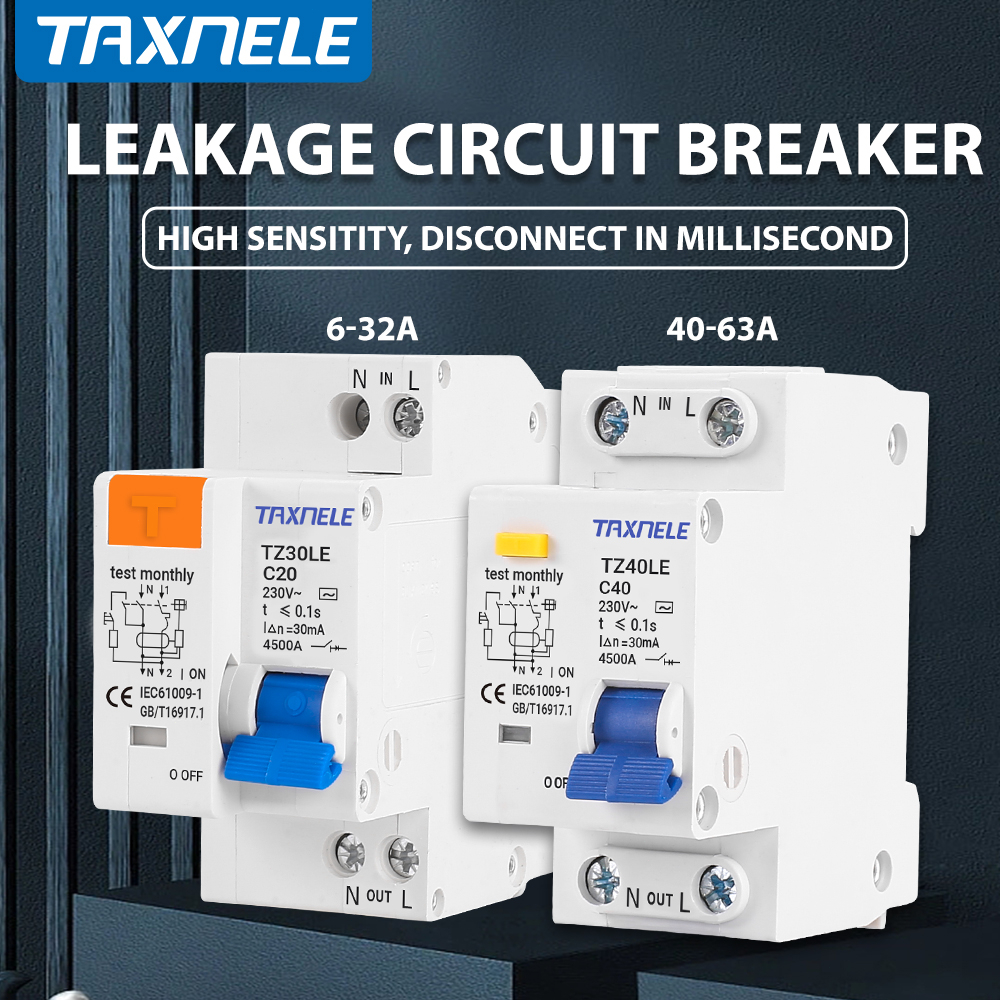 RCBO MCB DPNL Residual Current Circuit Breaker 1P+N DZ30LE DZ40LE EPNL ...