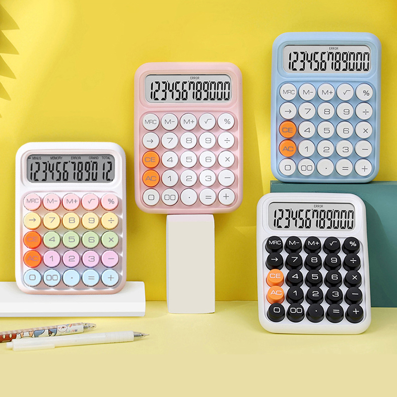 Portable Electronic Calculator 12-Digit LCD Display Calculator ...