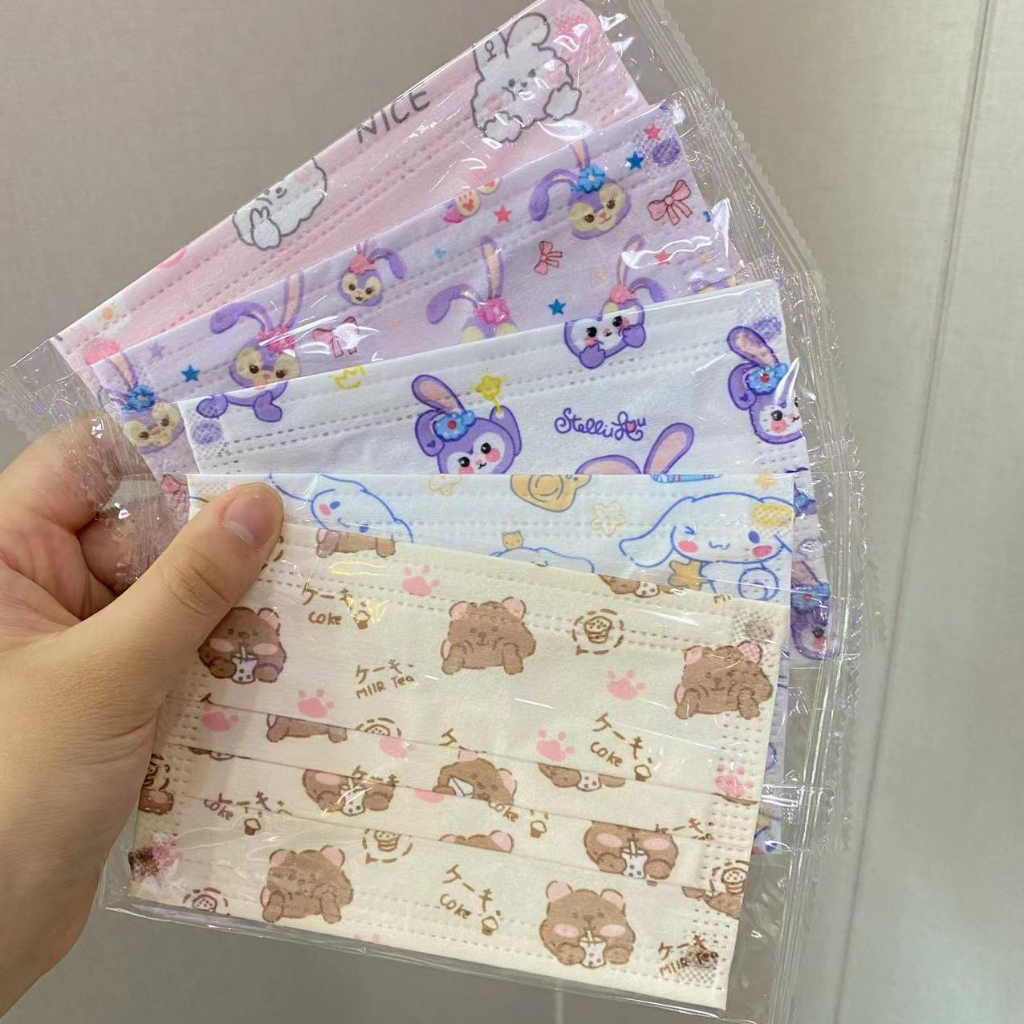 50 Pcs Sanrio Cartoon kids Mask for 3-12 Years Old Independent Wave ...