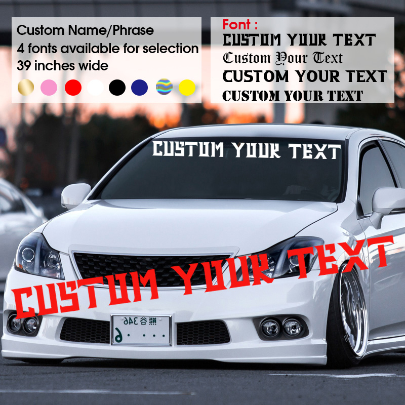 39 Inch Width Custom Name Sticker For Car Windshield Body Decals ...
