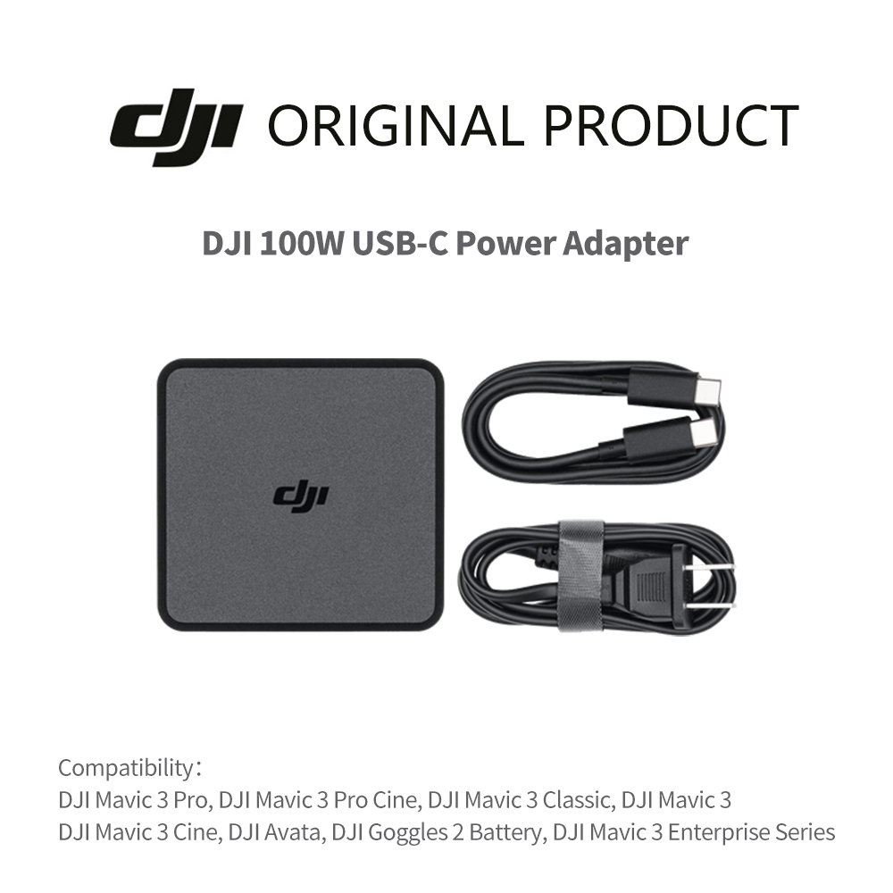 DJI 100W USB-C Power Adapter for Charging Mavic 3/Avata/Goggles 2 ...