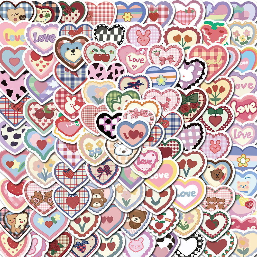 100pcs cute and caring girl heart graffiti stickers DIY hand ledger ...