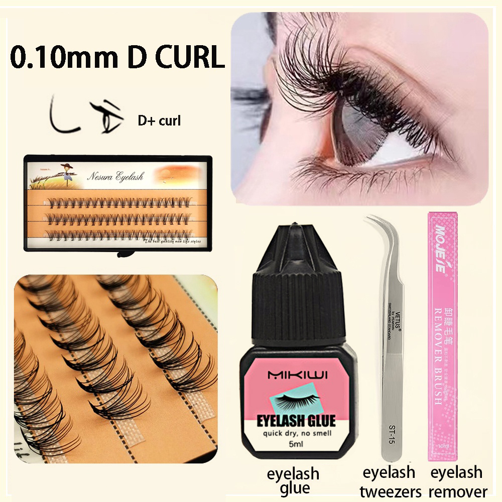 D Curl 10D False Eyelashes 0.1mm Natural Look Eyelash Extension 60pcs ...