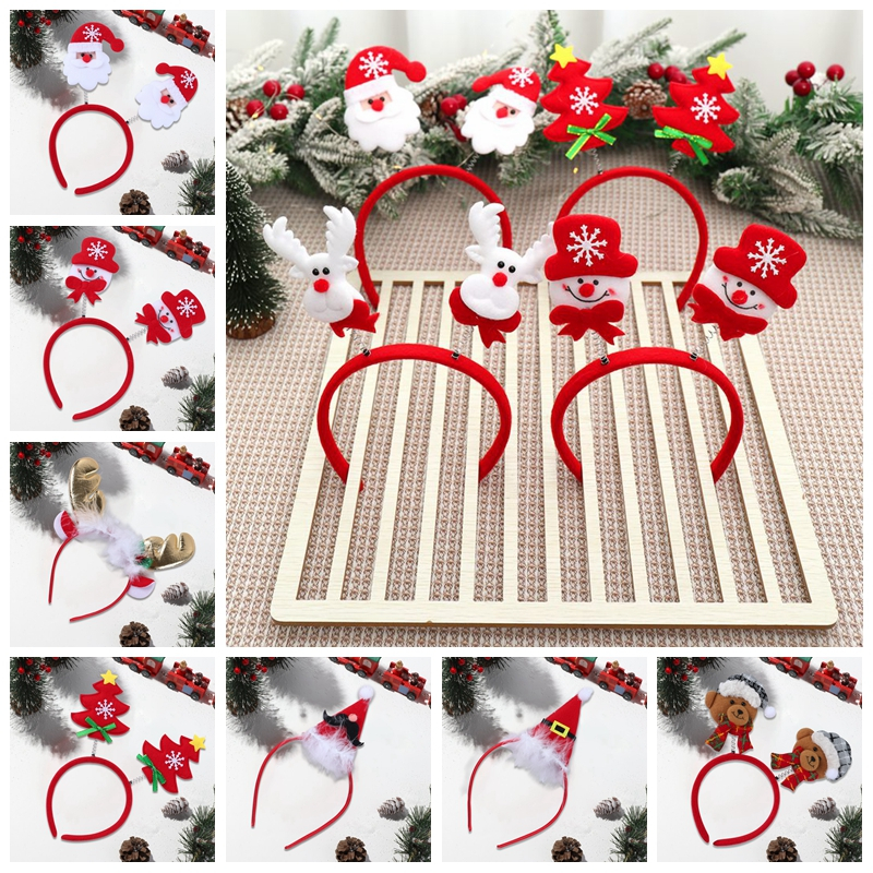 Christmas Santa Claus Headbands Xmas Head Decoration Elk Antlers ...