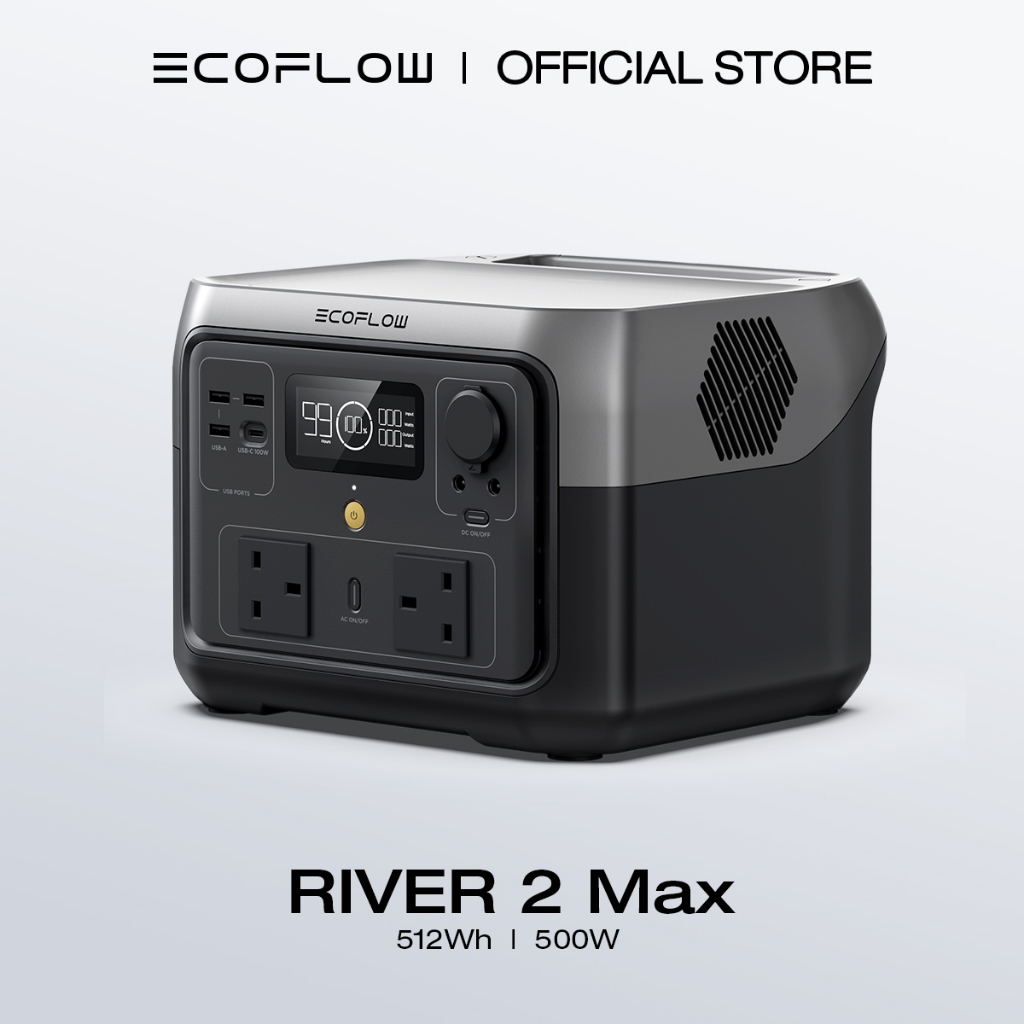 EcoFlow Portable Power Station River 2 Max, 512 WH Solar Generator with ...