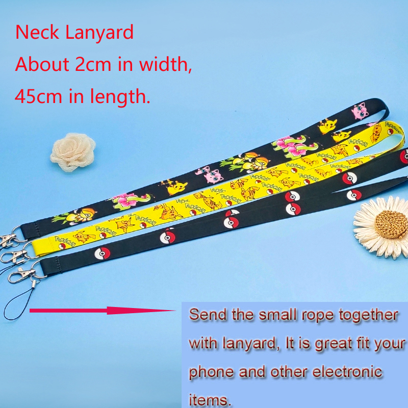 Pokemon Pikachu Lanyard Children's Cartoon Neck Strap ID Card Holder ...