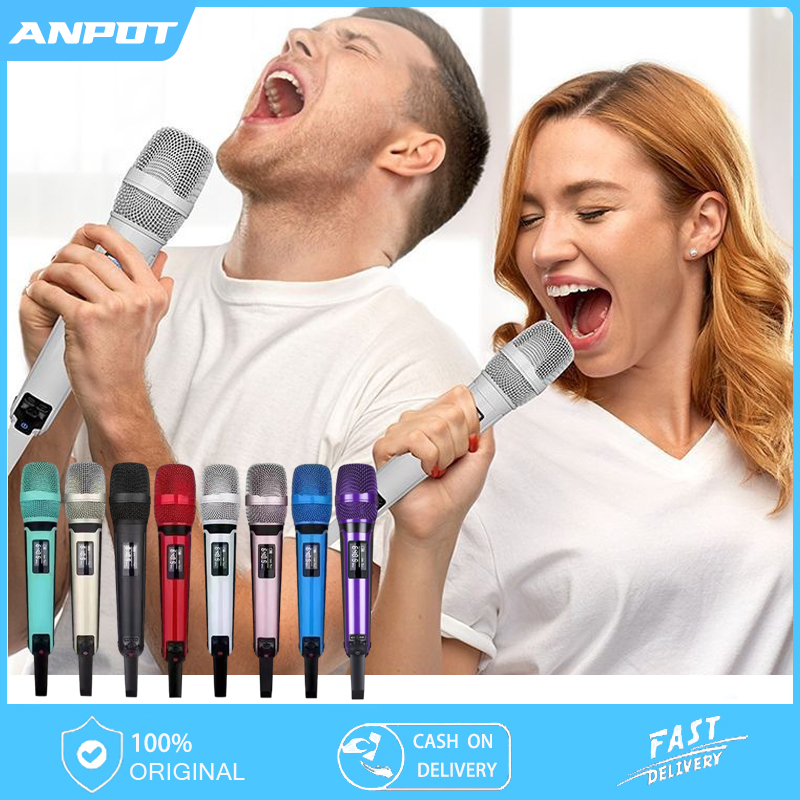 UHF Wireless Microphone Dynamic Cardioid Professional Handheld Mic Home ...