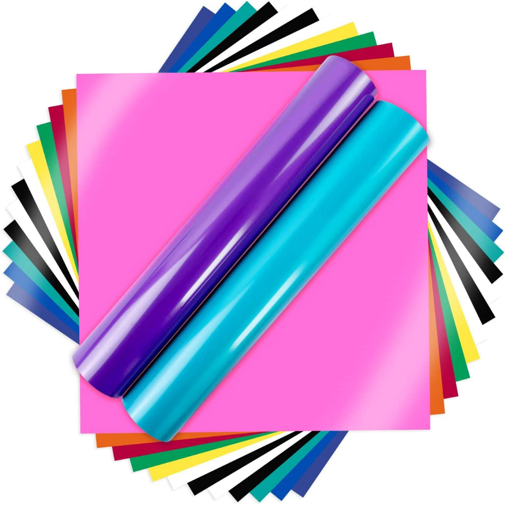 HTVTONT Adhesive Vinyl for Cricut-14 PCS 12" x 12" Glossy Permanent ...