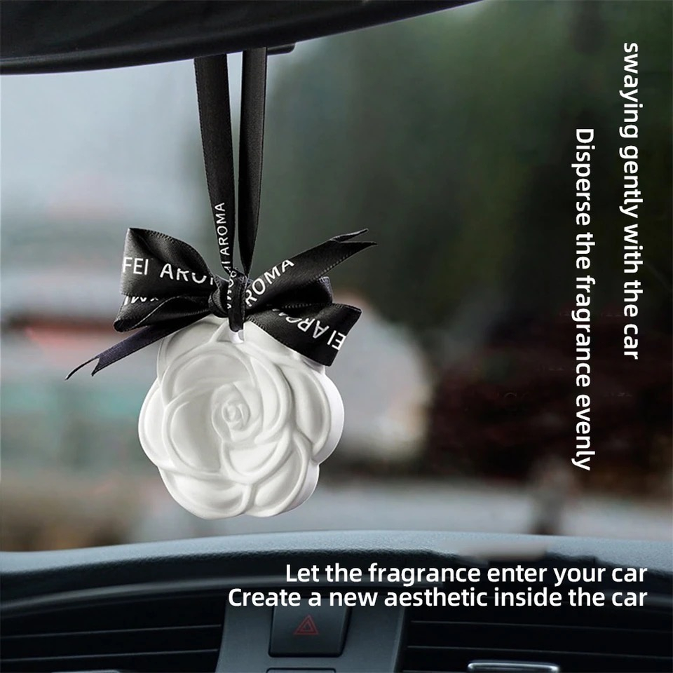 Wardrobe Aromatherapy Camellia Car Rearview Mirror Pendant Plaster ...