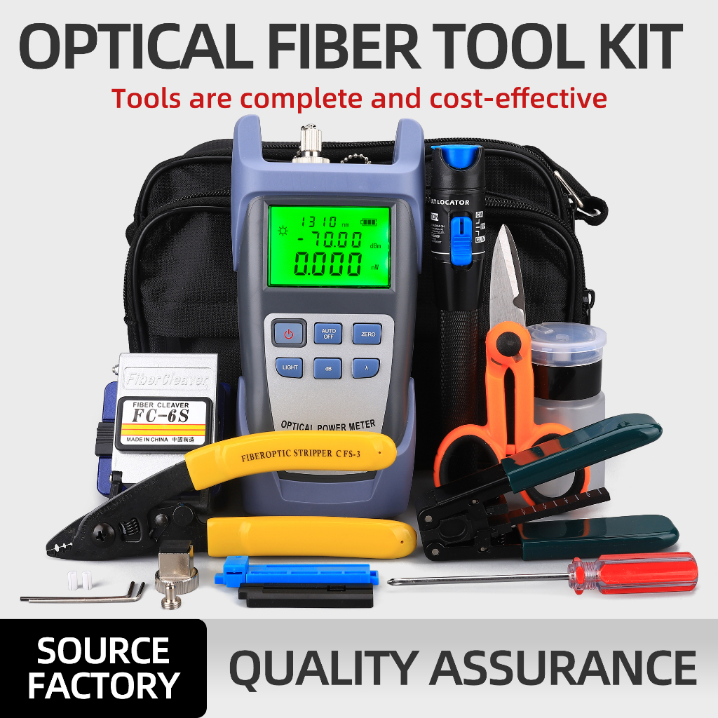 FTTH fiber optic tool kit FC-6S Fiber Cleaver Optical Power Meter 5 ...