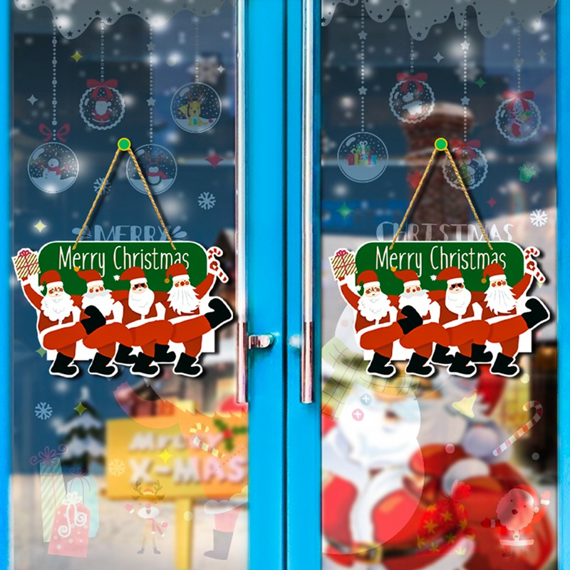 Santa Pendant Door Sign Christmas Tree Decor Wall Hanging Paper ...