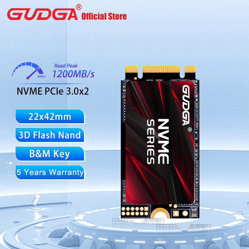 GUDGA NVMe SSD M2 128GB 256GB 512GB 1TB PCIe 3.0x2 M.2 NVMe 2242 For Laptop Desktop Notebook ...