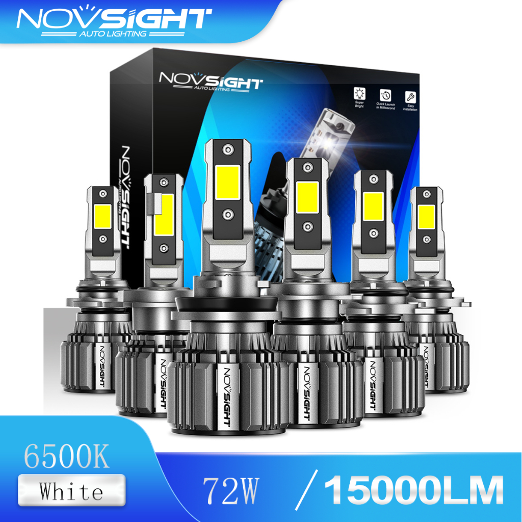 Novsight N74 9012 H11 H7 H4 H1 H3 Car LED Headlight Car Light Bulb 70W 15000LM 6500K Updated ...