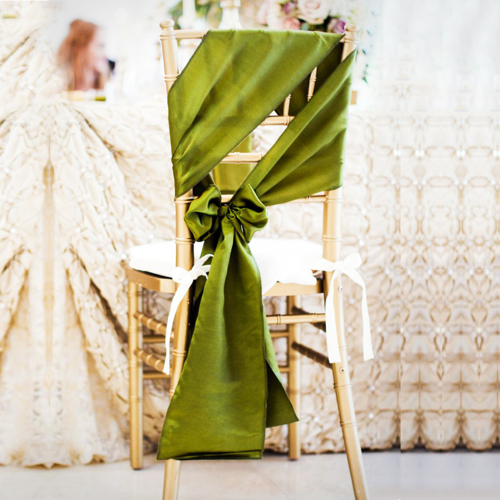 Wide Satin Ribbon Chair Sashes DIY Butterfly Bow Knot Cover Tie For ...