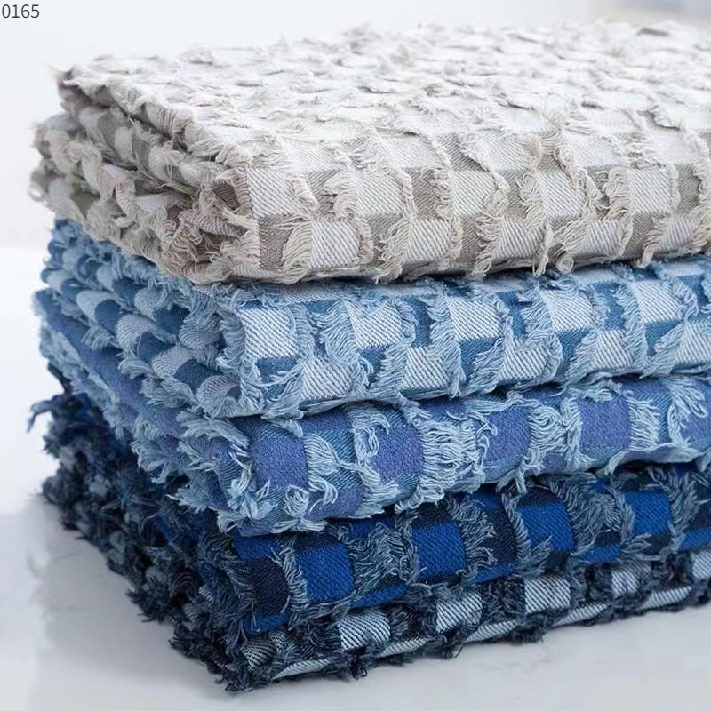 Checkerboard Checkerboard Jacquard Denim Fabric, Width 63inch = 160cm ...