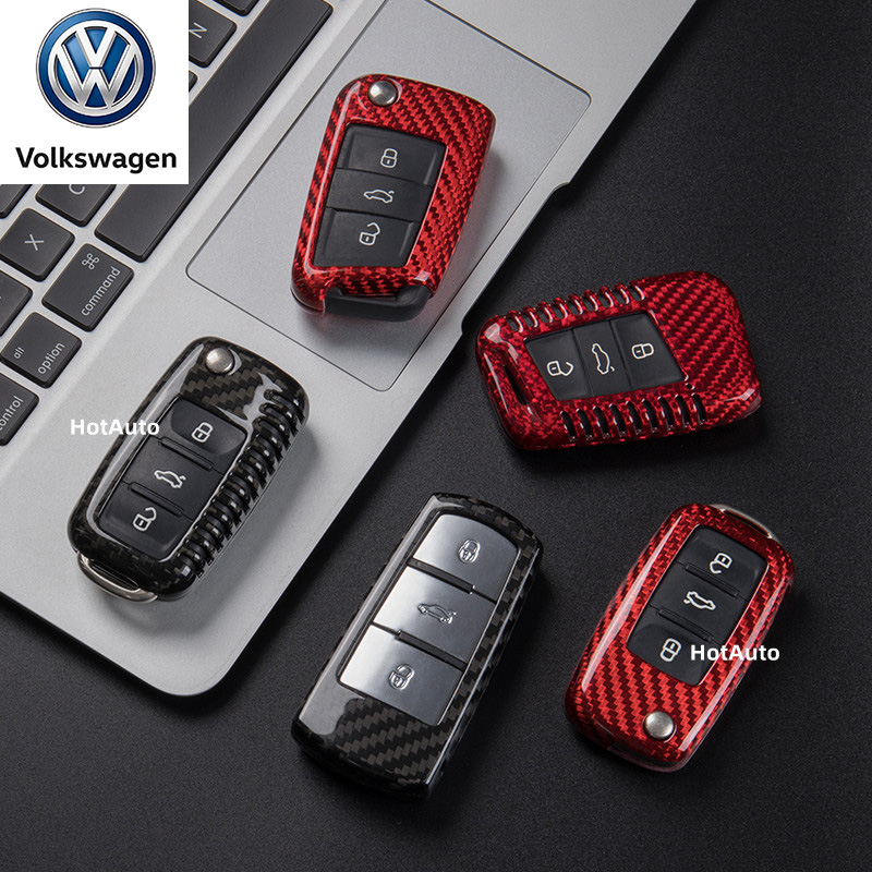 VW Original Carbon Fiber Key Cover Case Volkswagen Golf MK5 MK6 MK7 MK8 ...