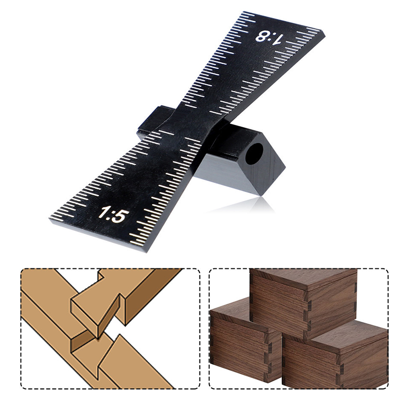 Woodworking Dovetail Marker Aluminum Alloy Dovetail Marking Template 1: ...