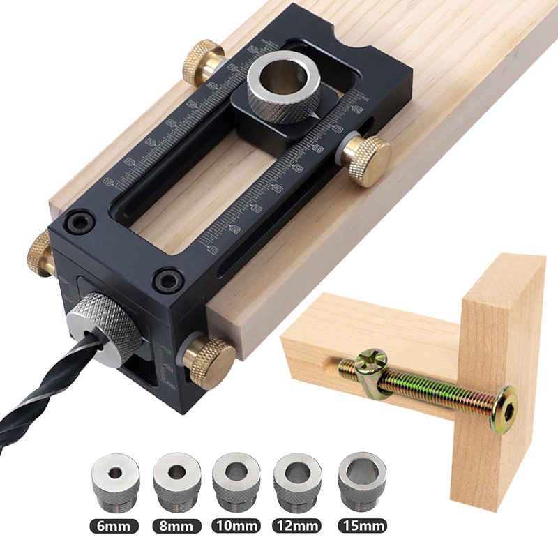 Woodworking 2 in 1 Drill Puncher Locator Cross Oblique Flat Head ...