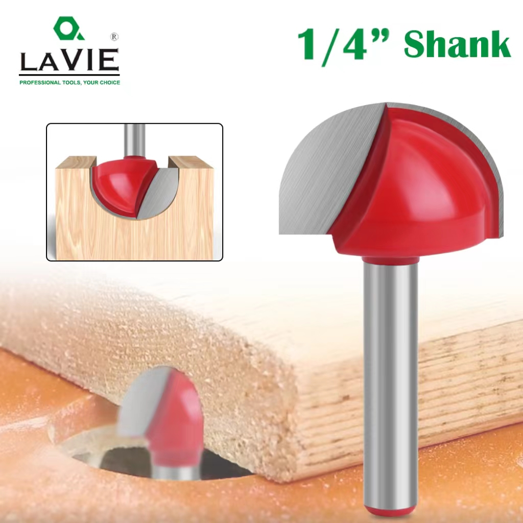 LAVIE 1pc 1/4" Shank Ball Nose End Mg Bit Radius Core Box Solid Carbide ...