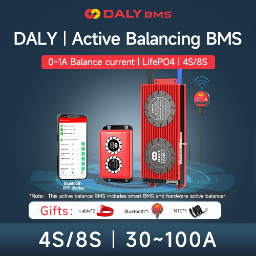 Daly Smart BMS with BT+Hardware Active Balancer 1A Current 4S 8S 40A 60A 100A LiFePO4 Battery ...