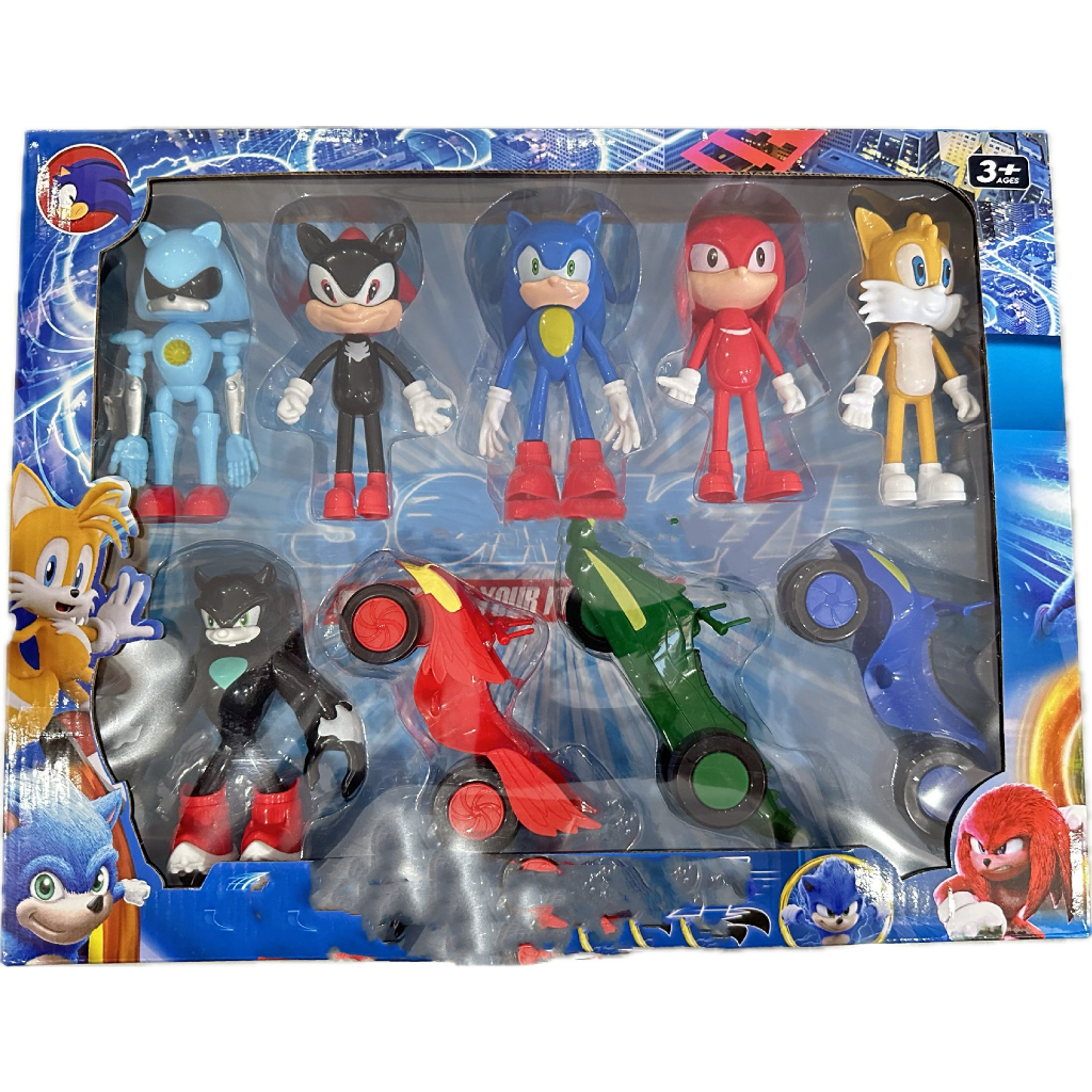 Cute Sonic PVC Character Toy Set Hedgehog Shadow Tail Figure Model ...