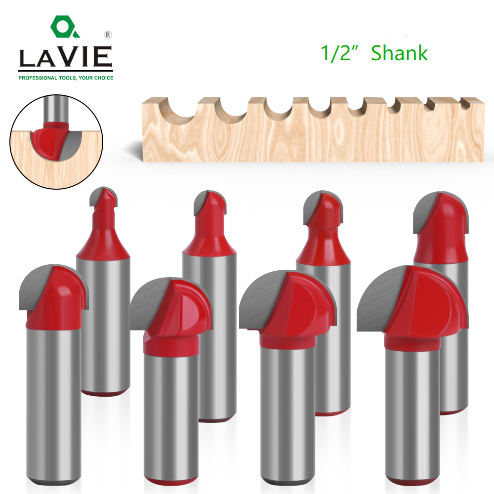 LAVIE 1pc 1/2" Shank Ball Nose End Mill Round Nose Cove CNC Milling Bit ...