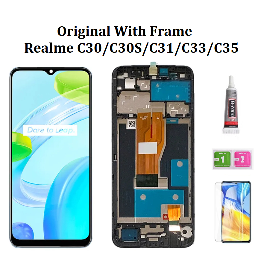 LCD with Frame For Realme C30 C30S C31 C33 C35 LCD Display With Touch ...