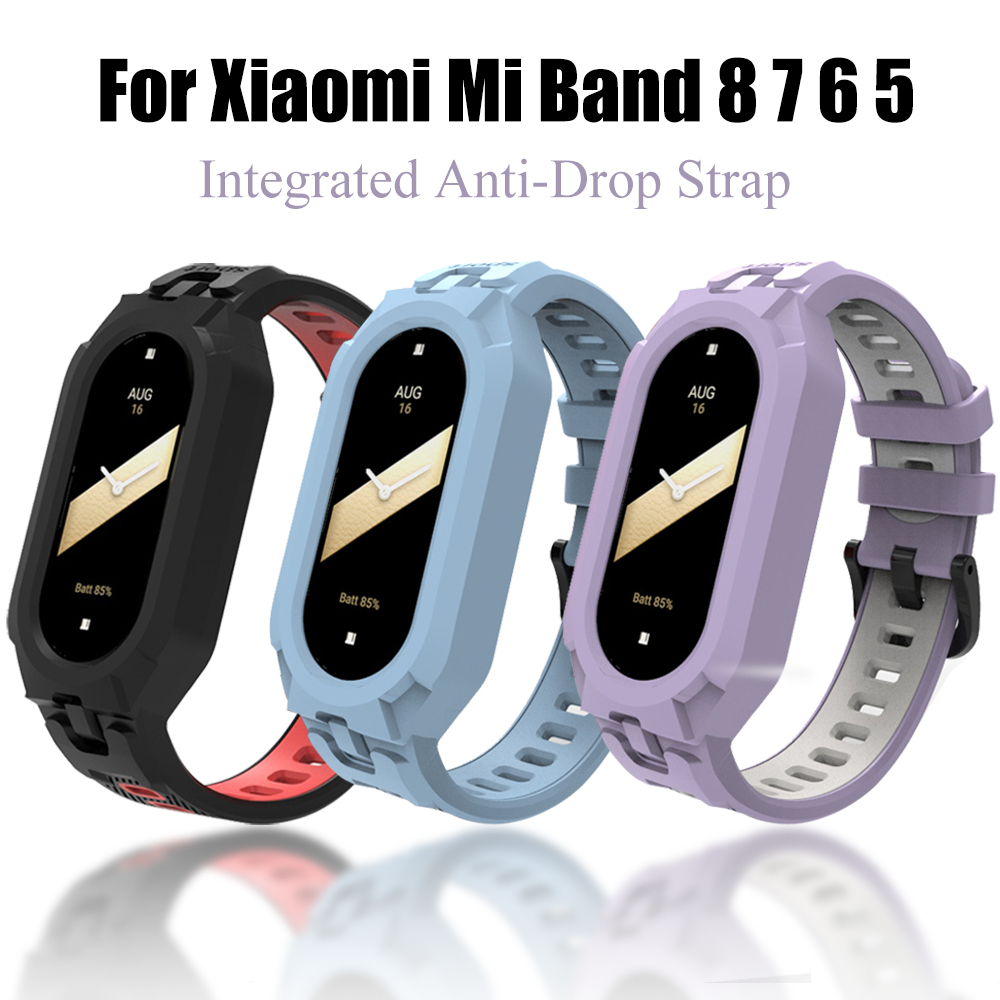 Silicone Strap For Xiaomi Mi Band 10 9 8 7 6 5 Case Sports Band ...