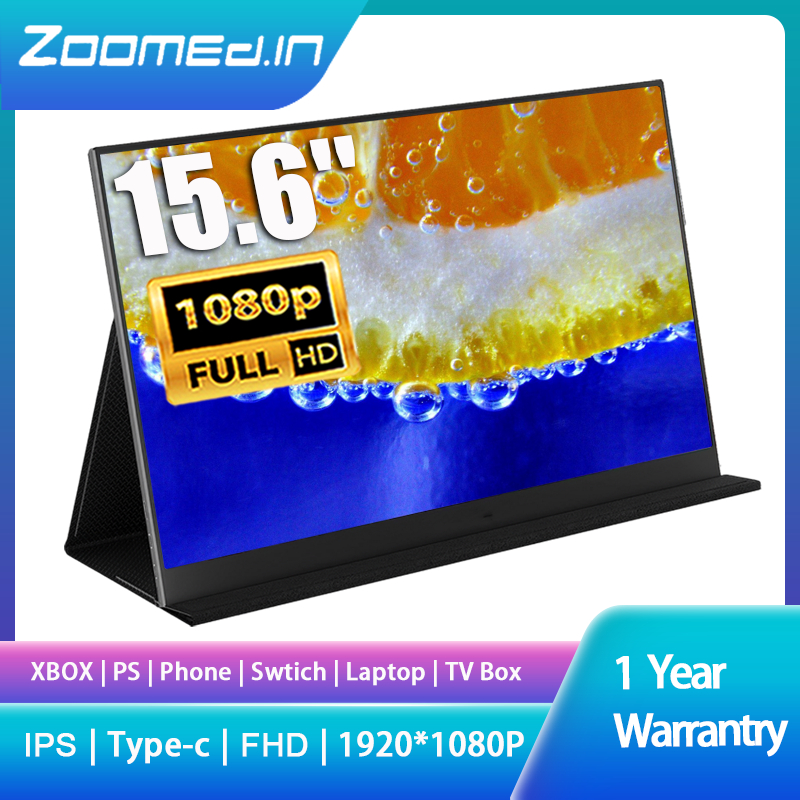 ZOOMEDIN 15.6 inch 1080p Resolution Portable Monitor IPS 100%sRGB UBS ...
