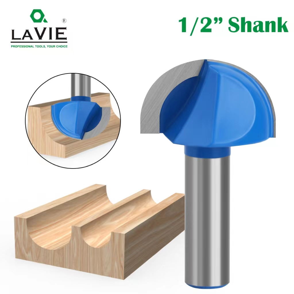 LAVIE 1pc 1/2 shank Round Nose Two Flutes Router Bit set for ...