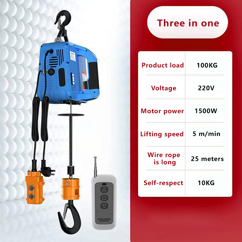 Portable Electric Hoist Electric Winch Wireless Remote Control 220V ...