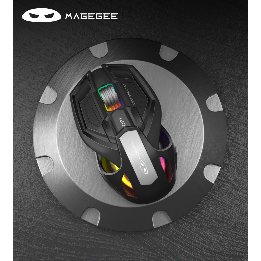 MageGee Wireless Gaming 3200 DPI RGB Optical Rainbow Colorful Backlight ...
