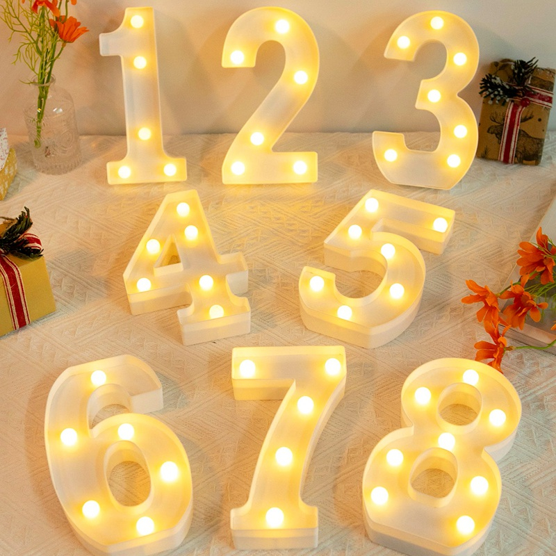 【Local Stock】Mini 3D Number Lights LED Night Lamp 0-9 Digital Marquee ...