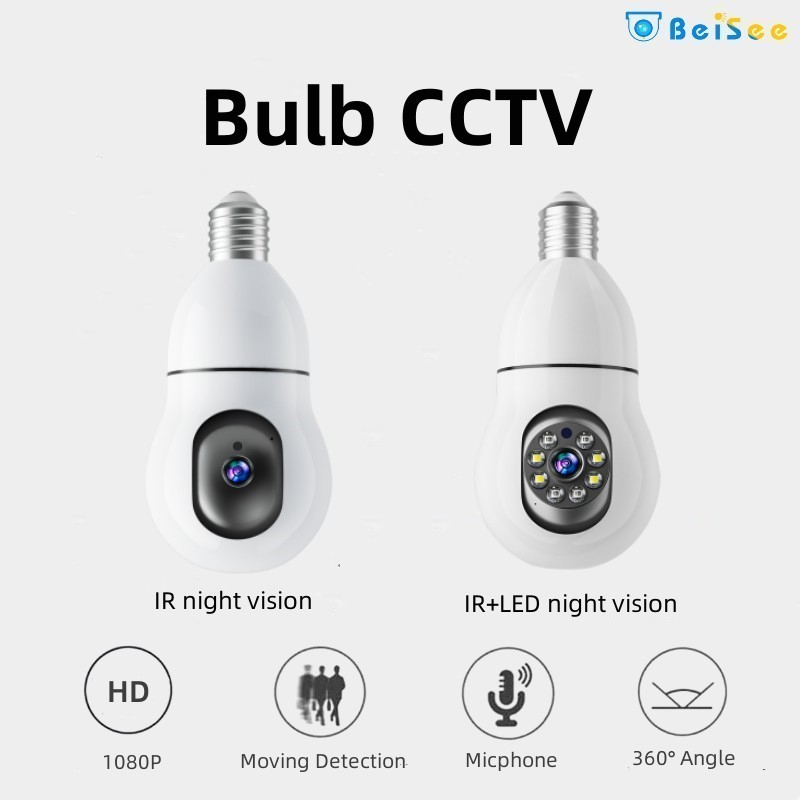 Wireless CCTV 4MP E27 Wifi Bulb Night Vision Full Color Human Track ...
