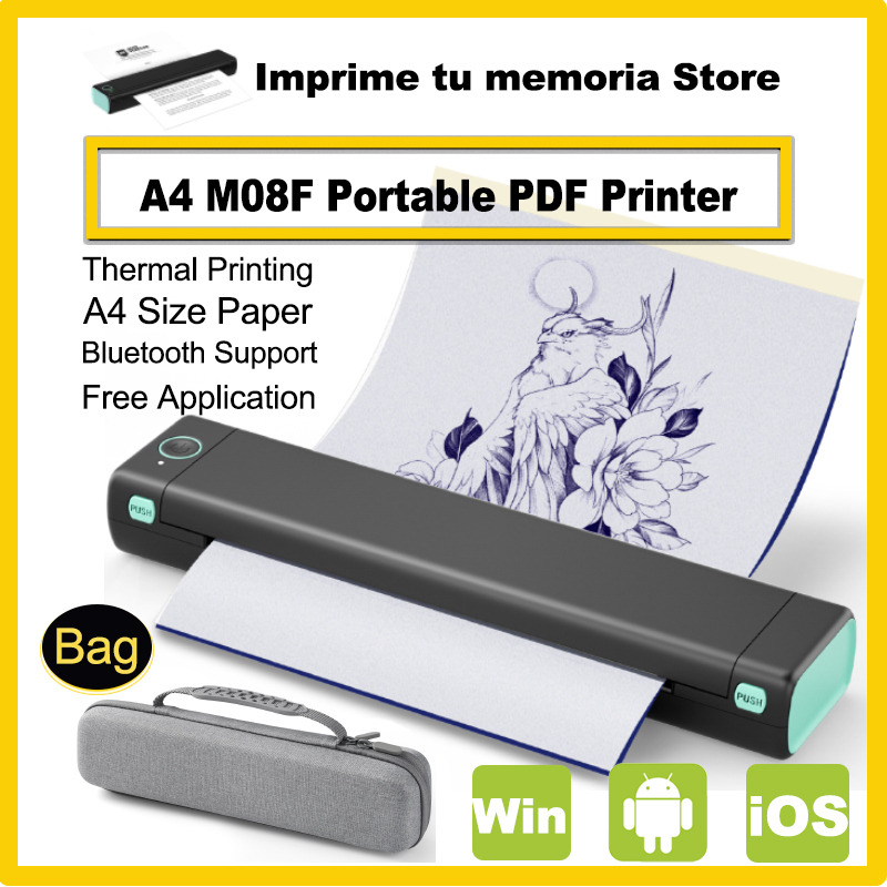 Phomemo M08F A4 Paper Printer Portable Thermal Printer Bluetooth ...