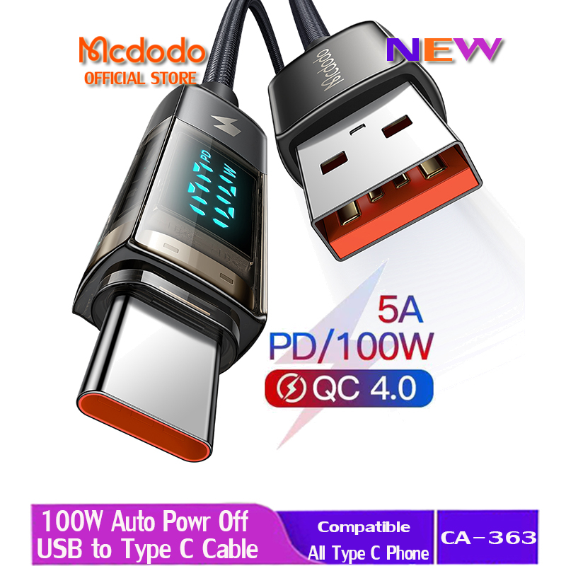 Mcdodo USB To Type C 100W Cable (Auto Power Off Data Cable) Fast ...