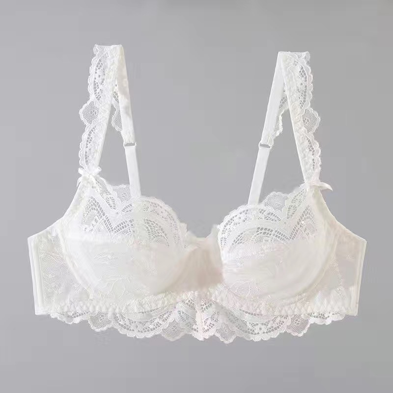 [32-42 ABCD size] French Style Underwired Transparent Sexy Lace Bra Set ...
