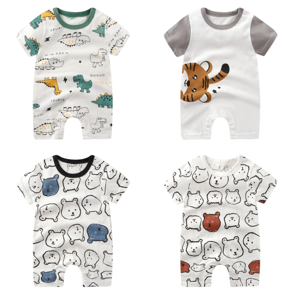 Cotton Baby Short Sleeve Bodysuit 0-24 Months baby jumpsuit cute baby ...