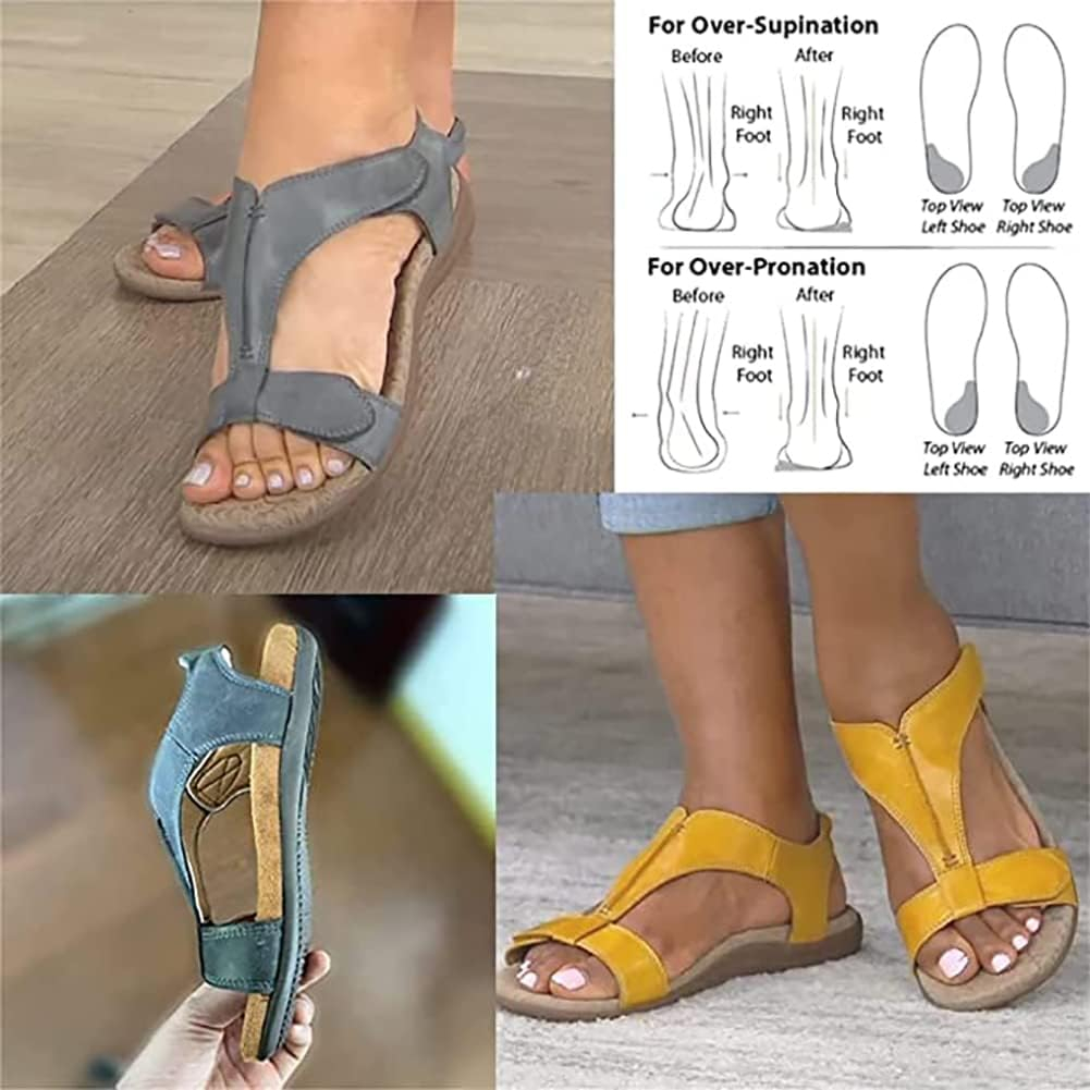 Arch Support Sandals for Women Heel and Foot Pain Relief Comfortable ...