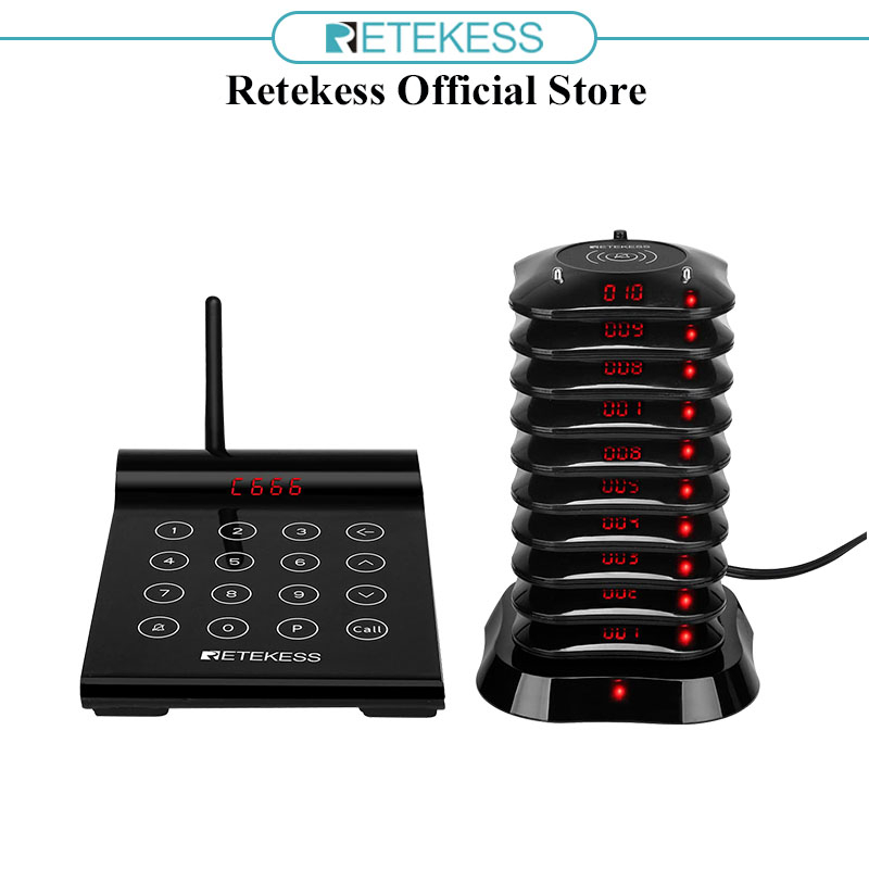 Retekess TD164 Long Range Wireless Pager System Keyboard Charging base ...
