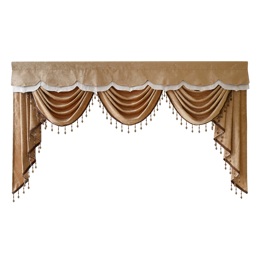 【On Available】European Luxury Scallop Curtains Chenille Jacquard ...