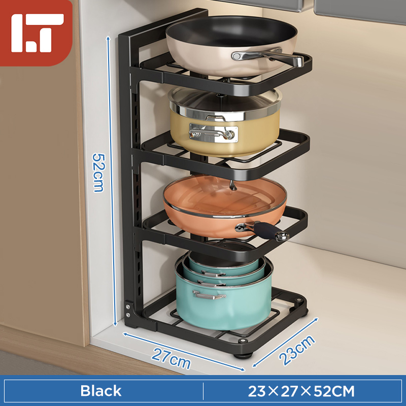 Adjustable Pot and Pan Rack Organizer Rak periuk Kitchen Sink & Counter ...