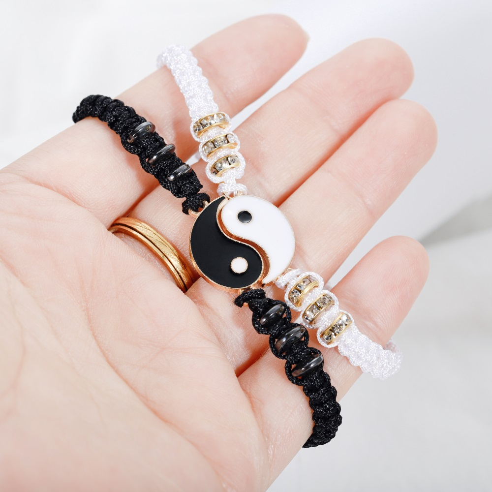 St.kunkka 2pcs Couple Bracelet Friendship Best Friend bracelets Yin Yang Tai Chi Necklace ...