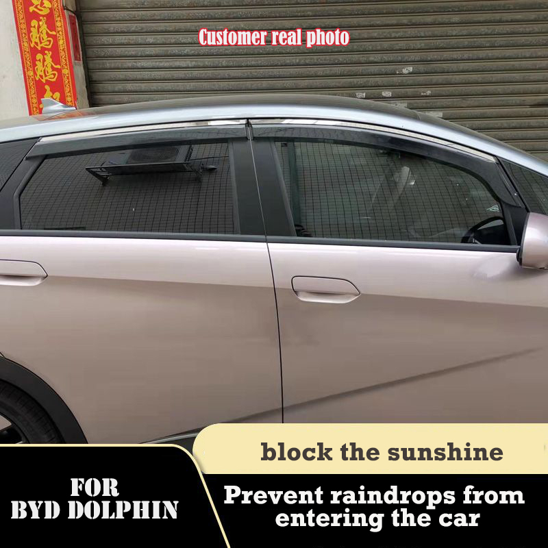 BYD dolphin shade rain eyebrow dolphin car window rain cover pvc rain ...