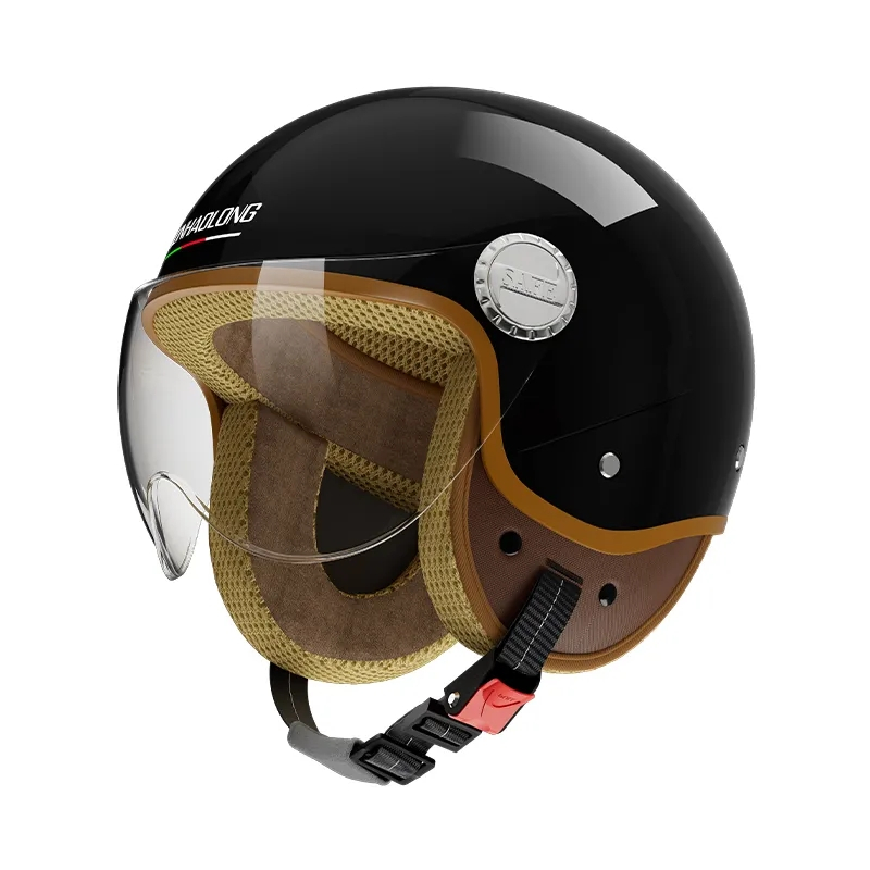 Motorcycle Open Face Helmet Scooter cascque Retro Helmet Vintage Casco ...